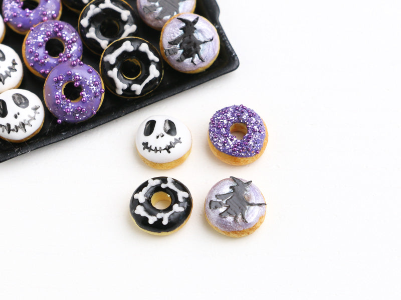 Four Loose Halloween Donuts (Jack Skellington, Witches) - Handmade Min ...