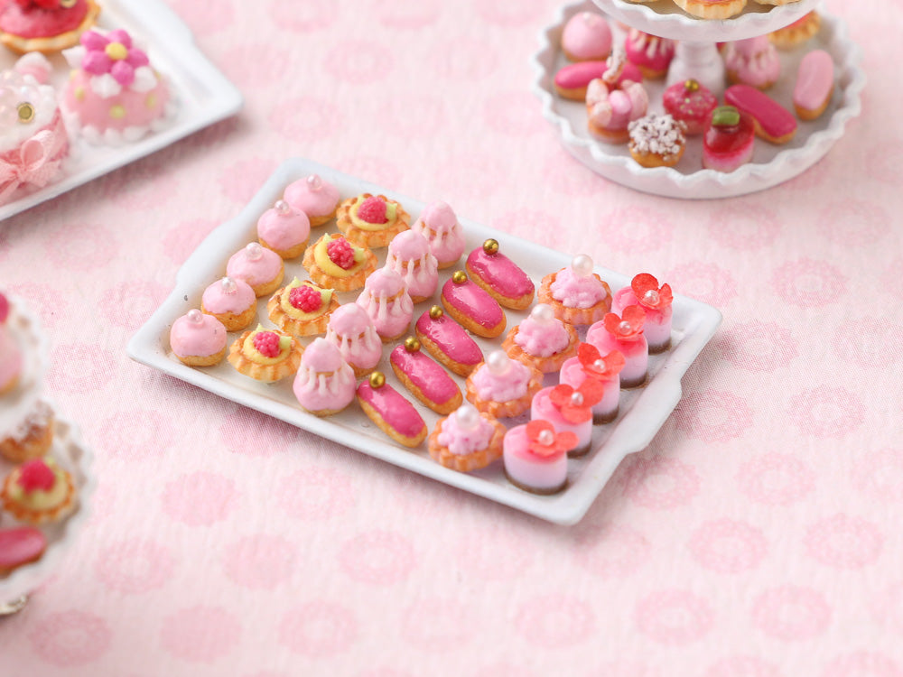 French Pink Petits Fours - Mignardises Roses - Handmade Miniature Food ...