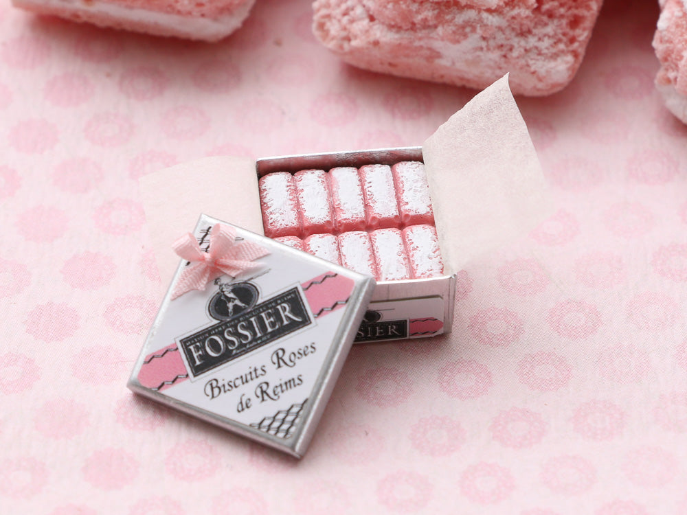 Pink Fossier Biscuit de Reims Pink Rose Charlotte - Handmade Miniature ...