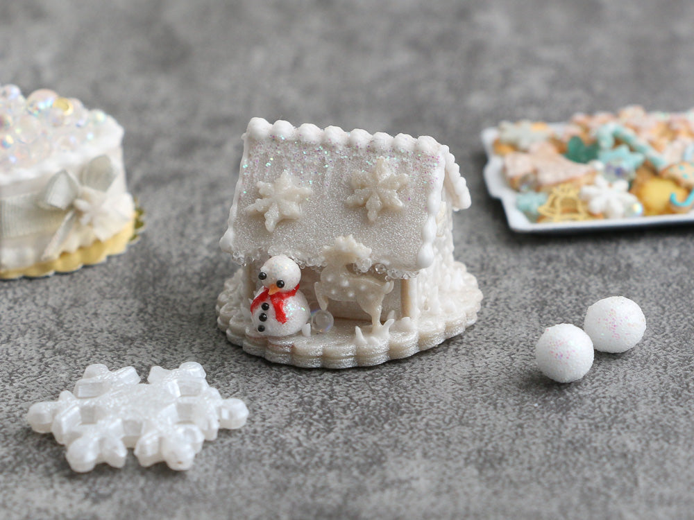 Winter Sugar House with Snowman & Deer - Winter Wonderland Collection ...