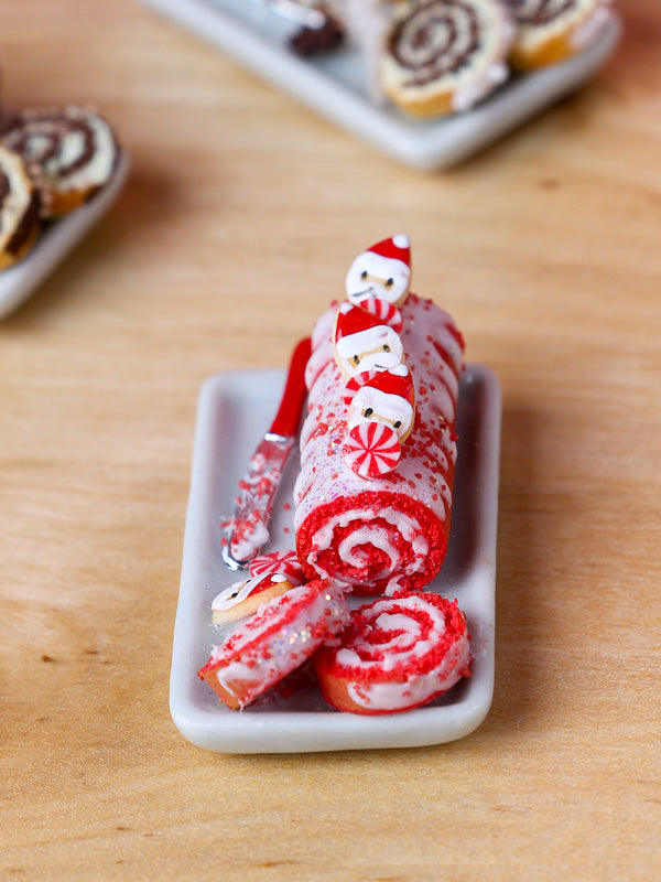 Red Velvet Christmas Swiss Roll | Santa Cookies | Miniature Food ...