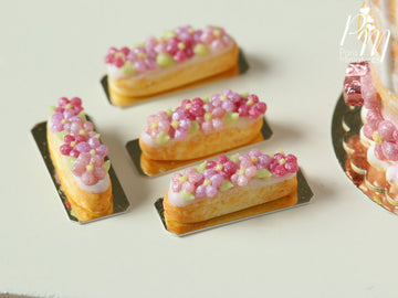 Pink Blossom French Eclair - 12th Scale Miniature Food – Paris Miniatures