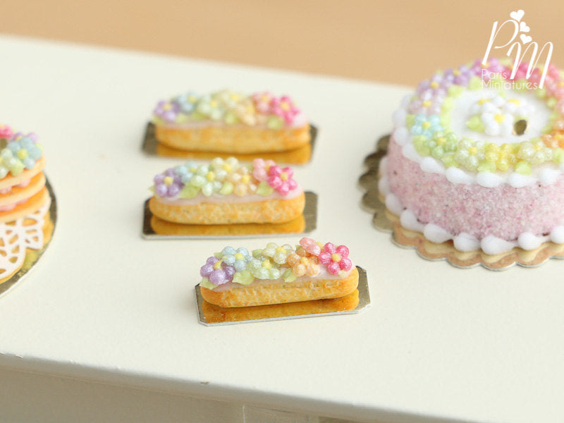 Rainbow Blossoms French Eclair - Miniature Food Dollhouse 12th scale ...